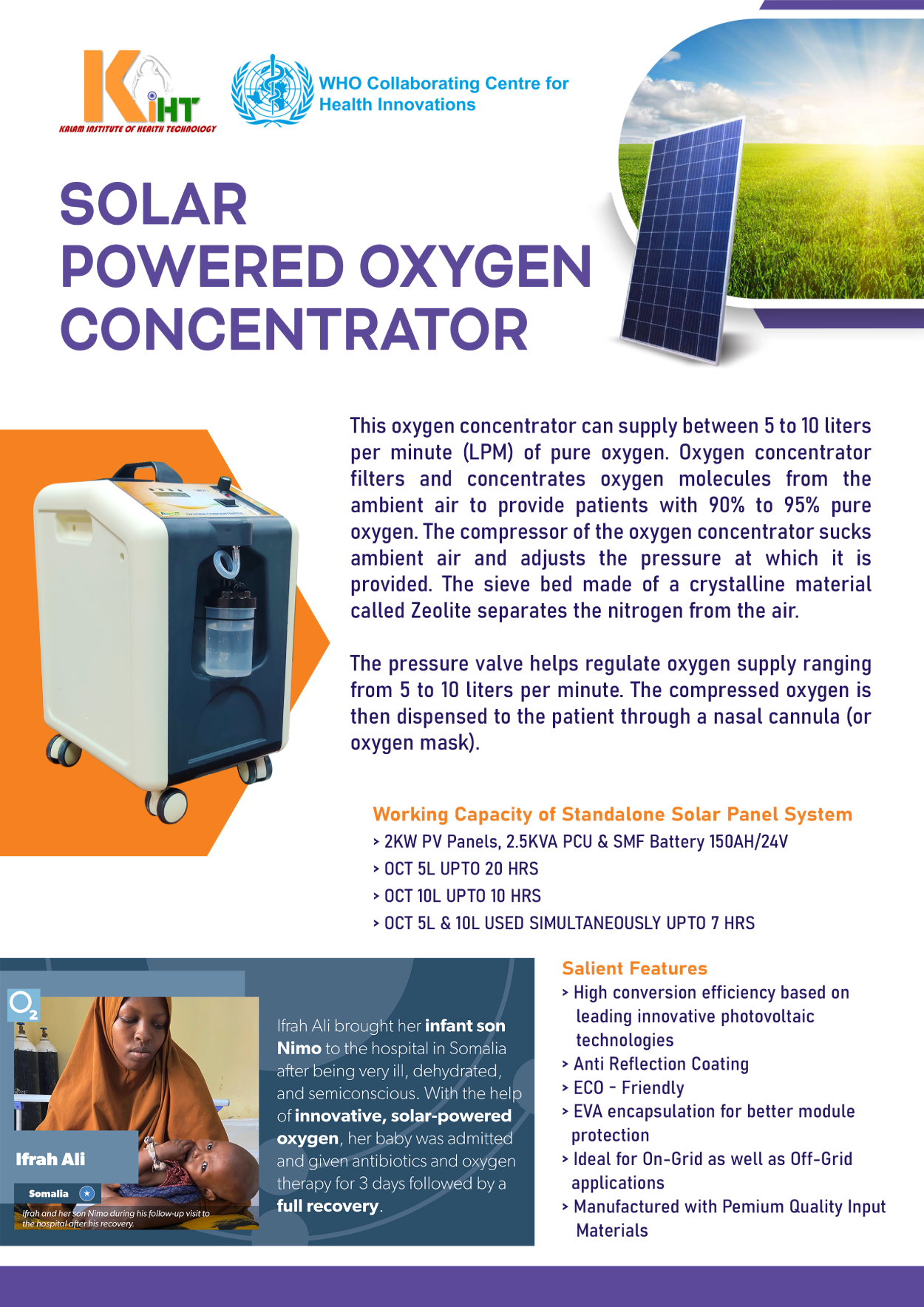 Solar Powered Oxygen Concentrator Flyer - KALAM INSTITUTE OF HEALTH ...