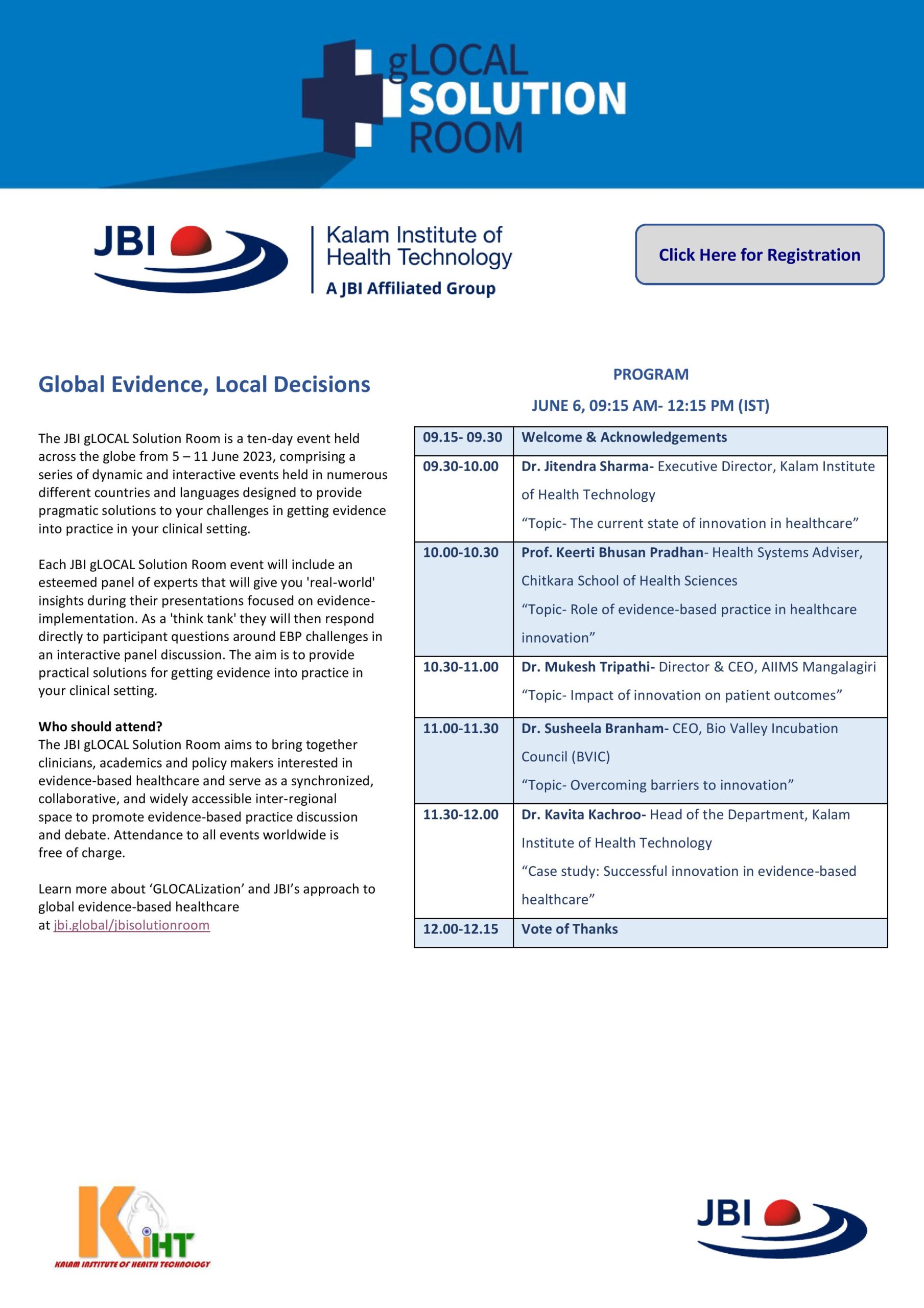 JBI - KALAM INSTITUTE OF HEALTH TECHNOLOGY